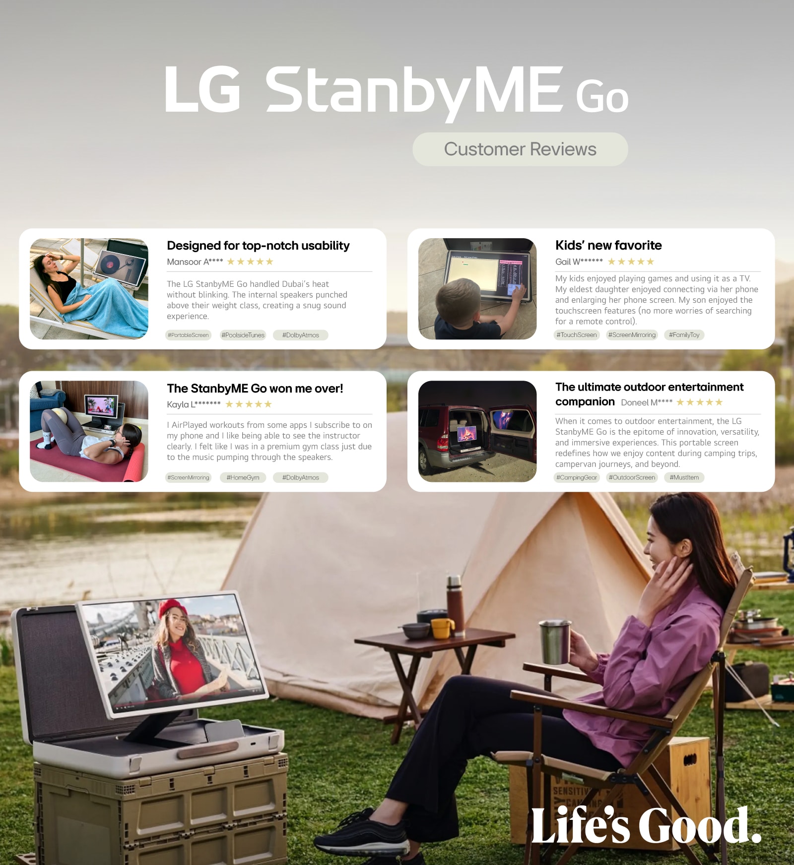 LG 2023 StanbyME Go carry bag design 27'' FHD screen | LG UAE